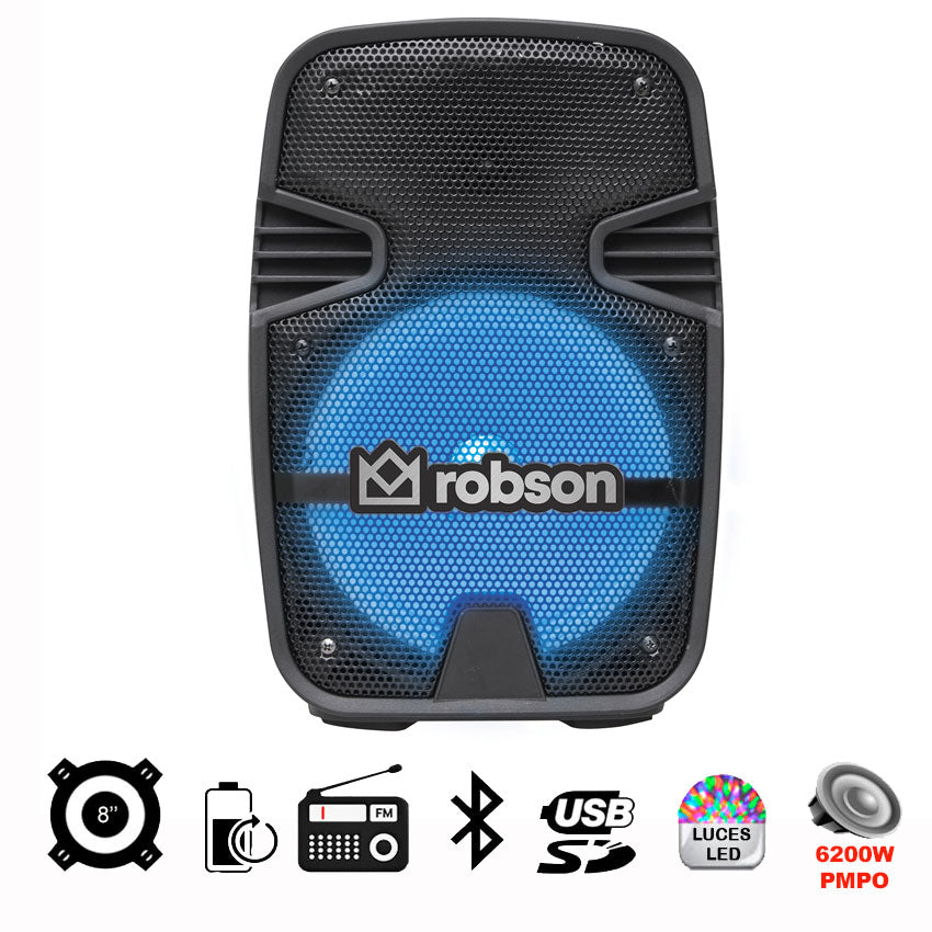ROBSON BAFLE 8" PULGADAS 6,200W PMPO BLUETOOTH – Sounds Home + Tech